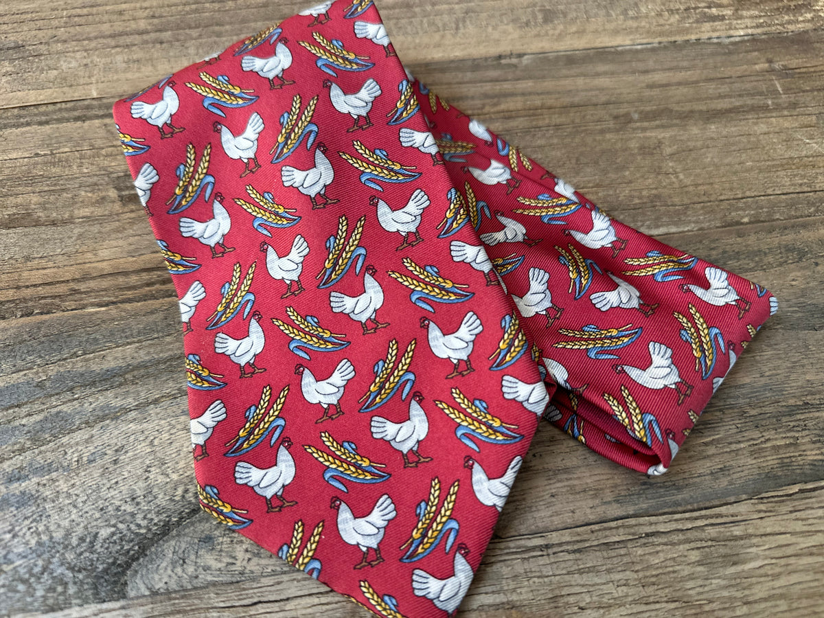 SILK Vintage Wheat Chickens Tie – The OLDE Farm Store